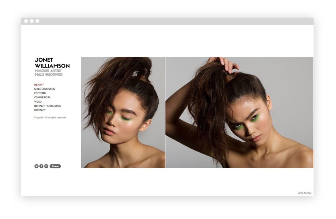 Makeup Artist Website Examples Ideas | PrestaStyle